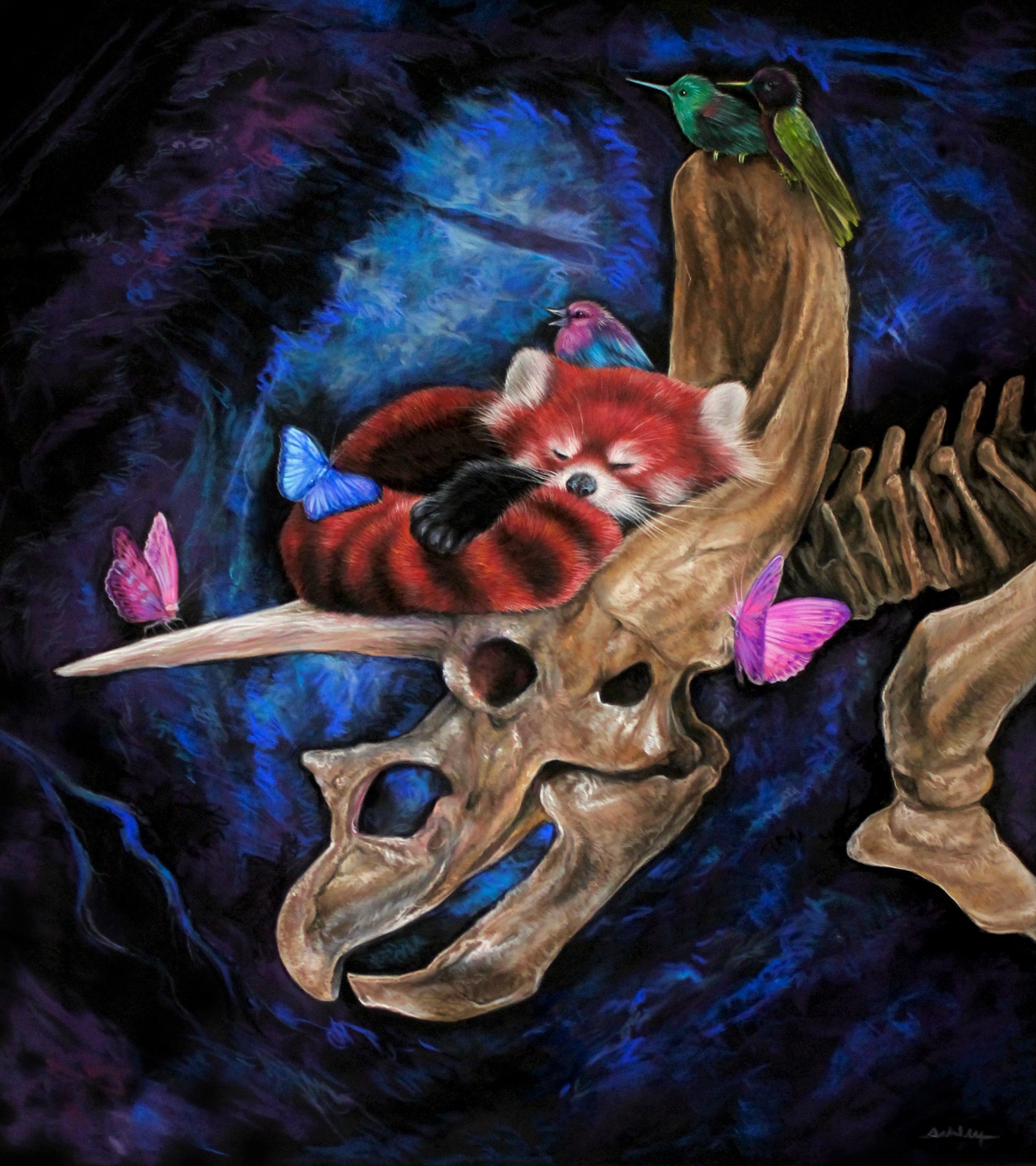 ORIGINAL Pastel Drawing - "Mesozoic Tranquility" – Ashley Art Anderson